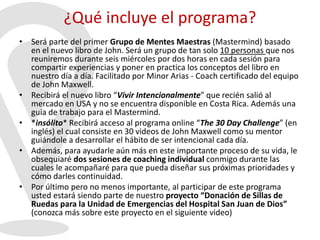 Programa Vivir Intencionalmente con John Maxwell & Minor Arias | PDF