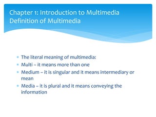 Multimedia Design Chapter 1 | PPTX