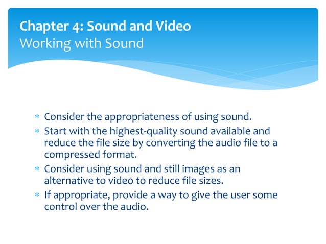 Multimedia Design Chapter 4 | PPTX | Digital Audio | Computer Software and Applications