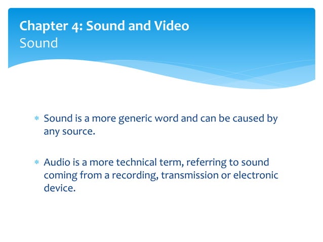 Multimedia Design Chapter 4 | PPTX | Digital Audio | Computer Software and Applications