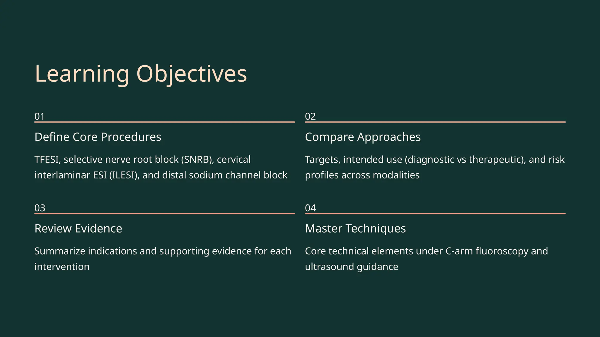 TFESI vs Interlaminar Epidural vs Selective Nerve Root Block vs Distal ...