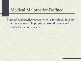 Medical malpractice | PPT | Free download