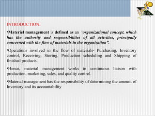 Material Management And Human Resources Managemnet | PPT