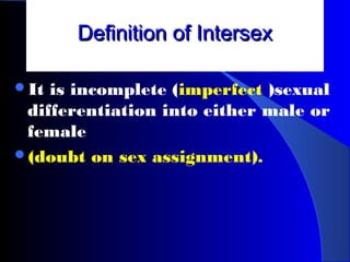 INTERSEX FOR UNDERGRADUATE | PPT