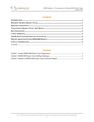 MMIS Solutions: A New Approach to Forming MMIS Project Teams | PDF