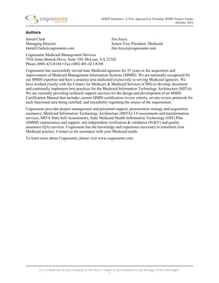 MMIS Solutions: A New Approach to Forming MMIS Project Teams | PDF