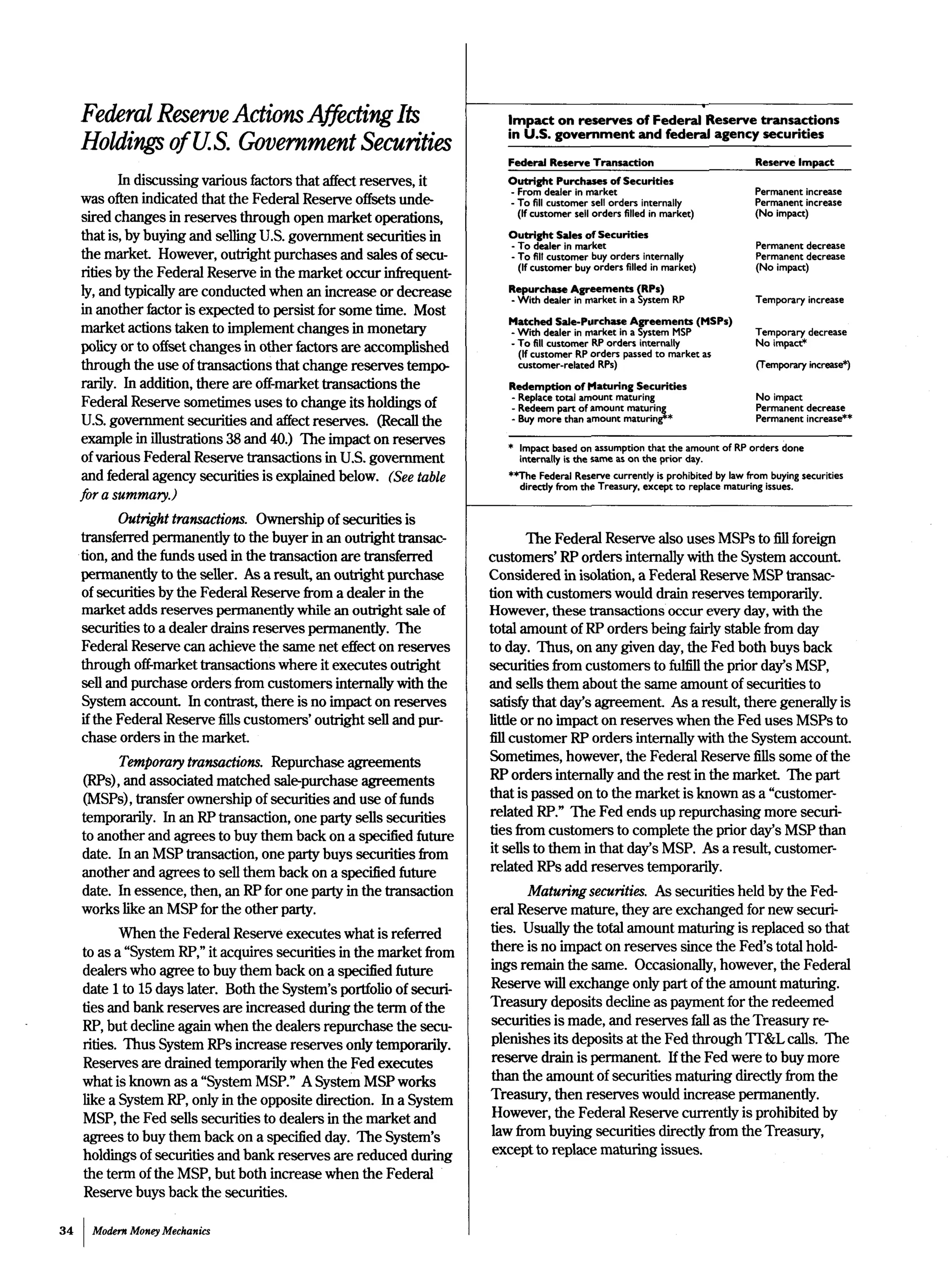 Modern Money Mechanics | PDF