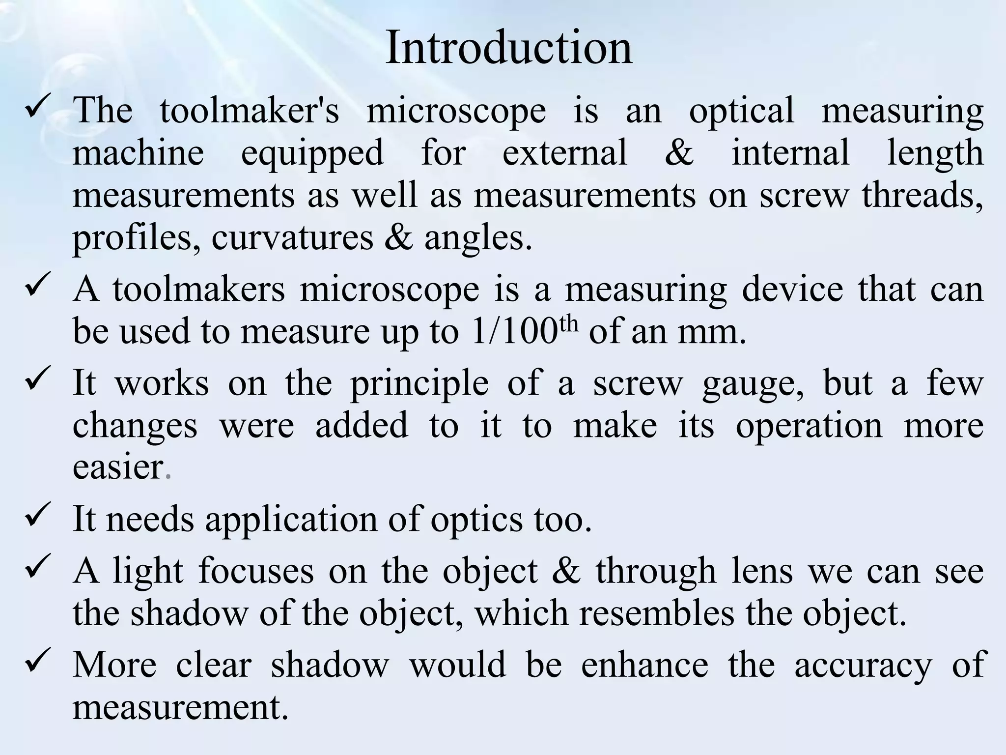 Tool makers microscope | PPTX