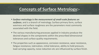 Mechanical Measurement & Metrology - Surface finish. | PPT