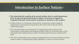 Mechanical Measurement & Metrology - Surface finish. | PPT