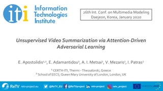 Unsupervised Video Summarization via Attention-Driven Adversarial Learning | PPT