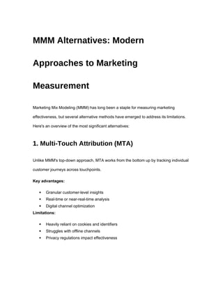 MMM Alternatives in market research analysis | DOCX