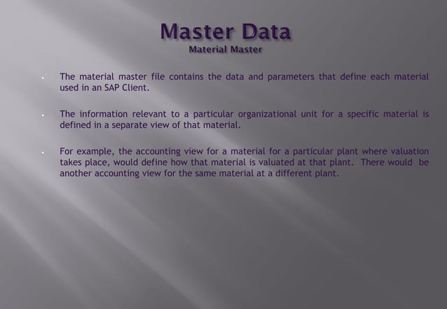 Master Data in Material Management | PDF | Information Services Industry | Industries