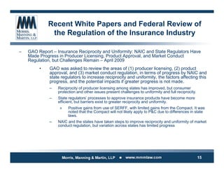 The Federal Regulation Of Insurance | PDF