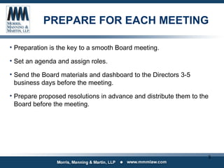 MMM: How to Conduct a Successful Board Meeting | PPT | Legal Services ...