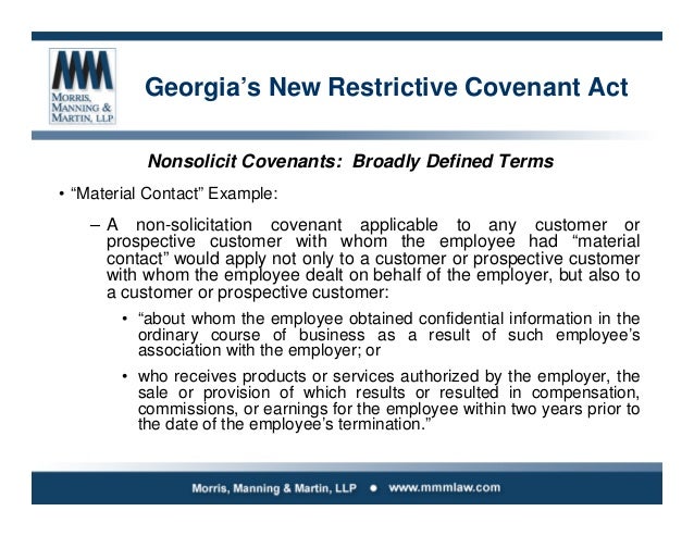 MMM/GA Restrictive Covenants Act Webinar 11-2010