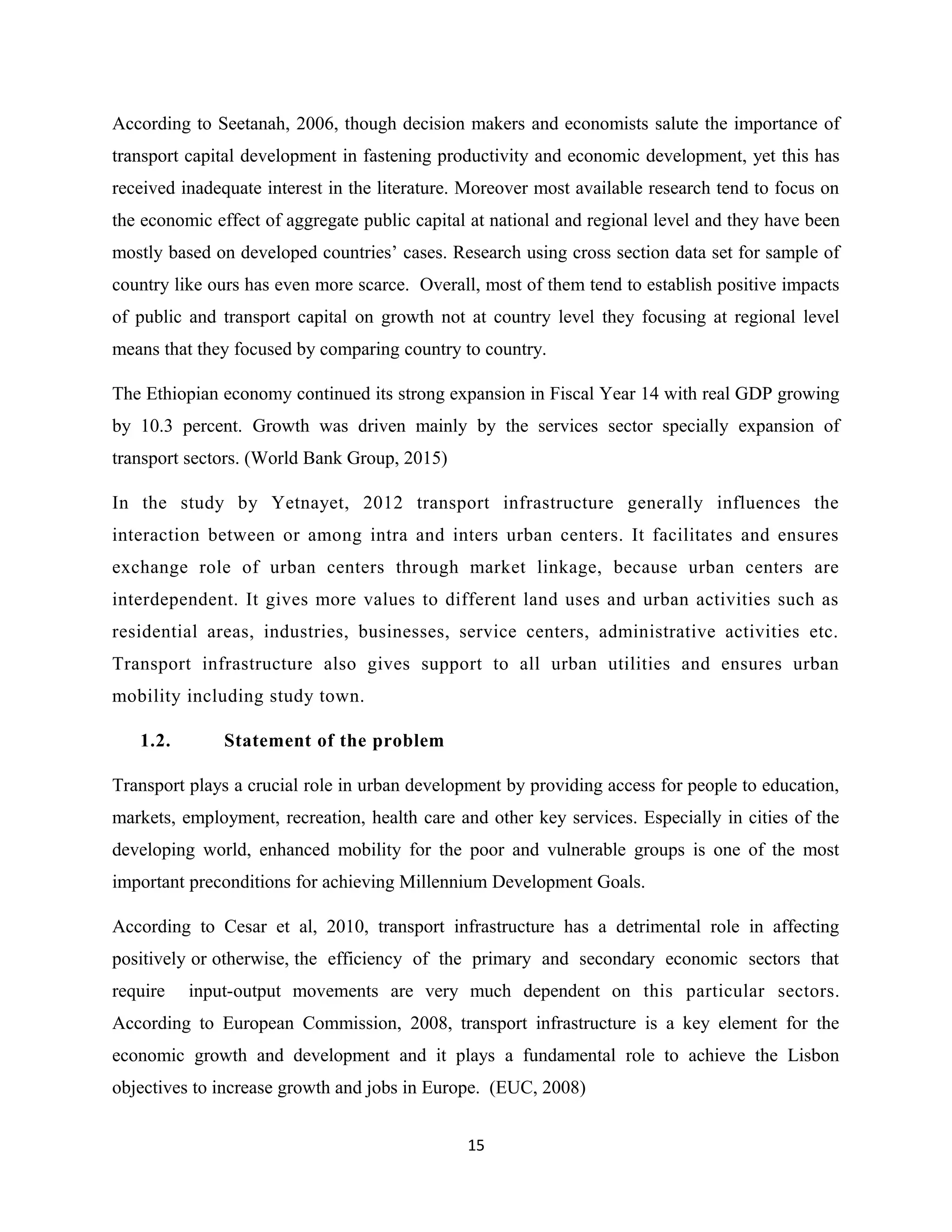 Impacts of Transport infrastructure on Local economic development ...