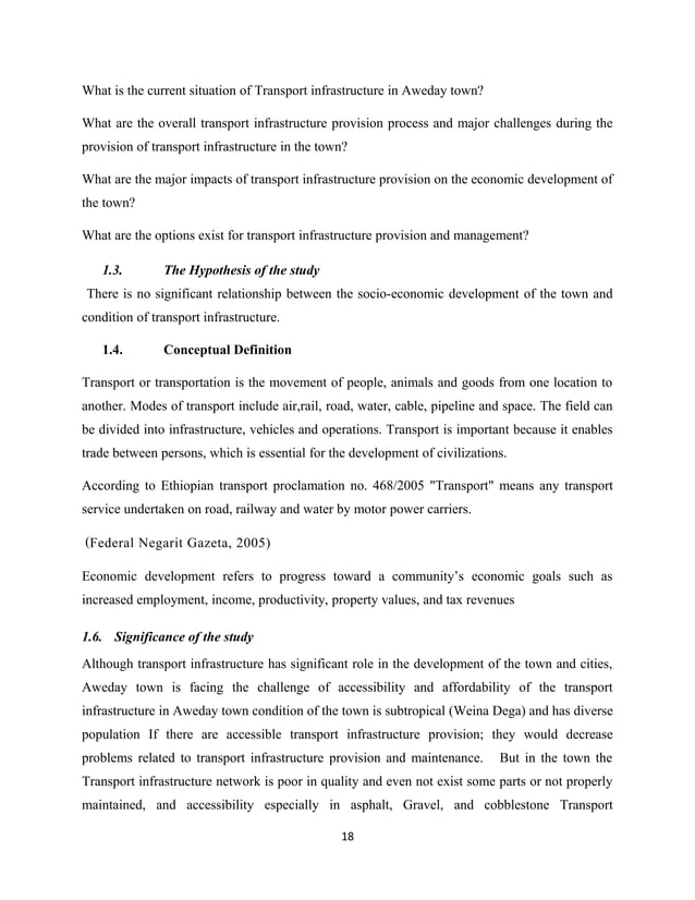 Impacts of Transport infrastructure on Local economic development ...