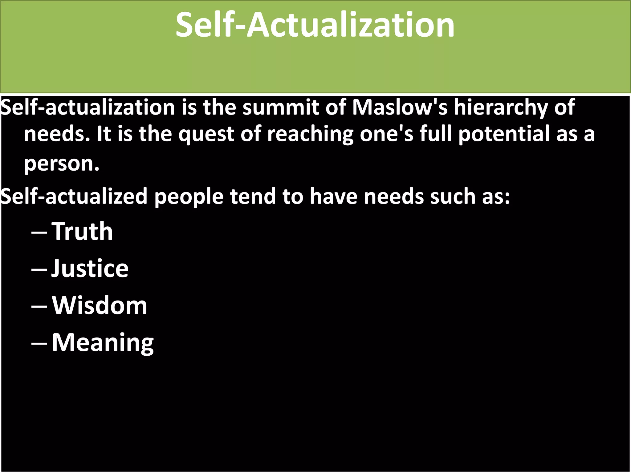 MASLOWS’ NEED HIERARCHY OF MOTIVATION | PPTX