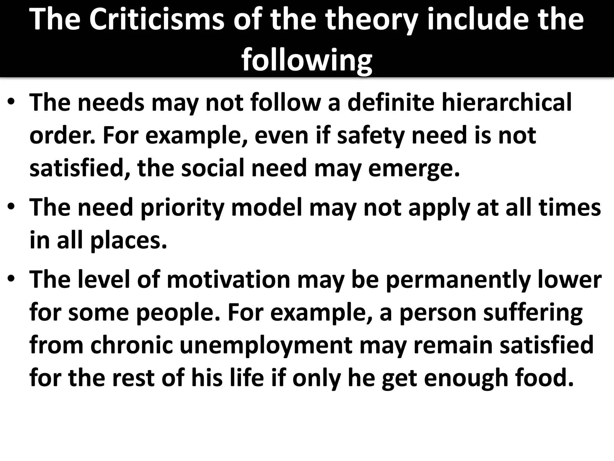 MASLOWS’ NEED HIERARCHY OF MOTIVATION | PPTX