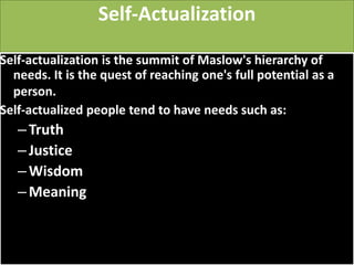 MASLOWS’ NEED HIERARCHY OF MOTIVATION | PPTX