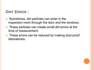 Types of Error in Mechanical Measurement & Metrology (MMM) | PPTX