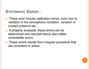 Types of Error in Mechanical Measurement & Metrology (MMM) | PPTX ...
