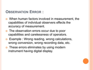 Types of Error in Mechanical Measurement & Metrology (MMM) | PPTX