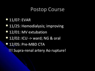 M & M for bowel ischemia after EVAR | PPT