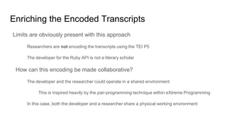 Encoding and Designing for the Swift Poems Project | PPT