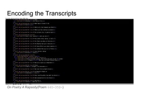 Encoding and Designing for the Swift Poems Project | PPT