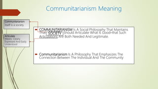 communitarian society | PPTX