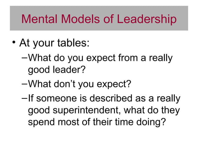 Mental Models & Leadership | PPT