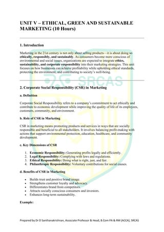Modern Marketing Practices Full Unit Notes | PDF