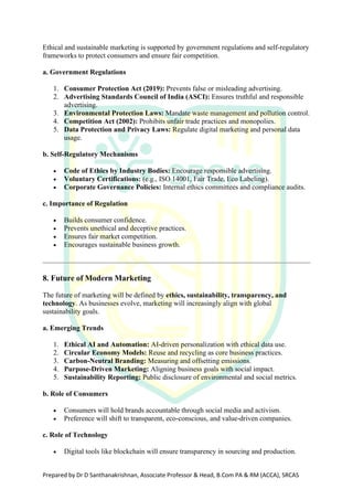 Modern Marketing Practices Full Unit Notes | PDF