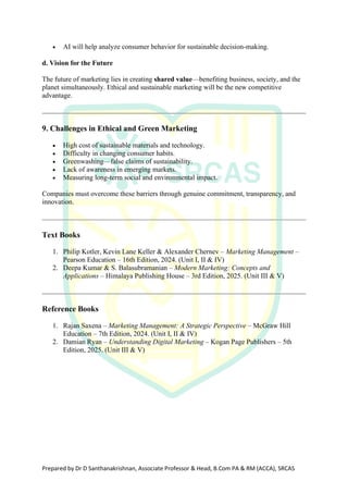 Modern Marketing Practices Full Unit Notes | PDF