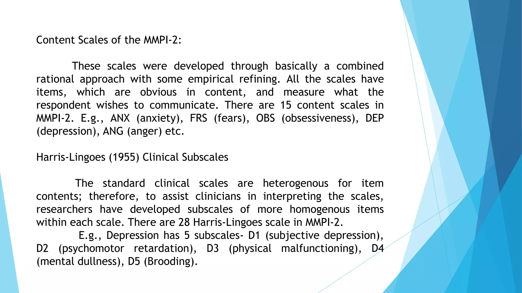 Minnesota Multiphasic Personality Inventory (MMPI) | PPTX
