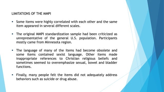 Minnesota Multiphasic Personality Inventory (MMPI) | PPTX | Mental Health | Diseases and Conditions