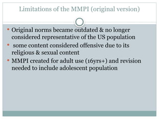 Minnesota Multiphasic Personality Inventory (MMPI) | PPTX
