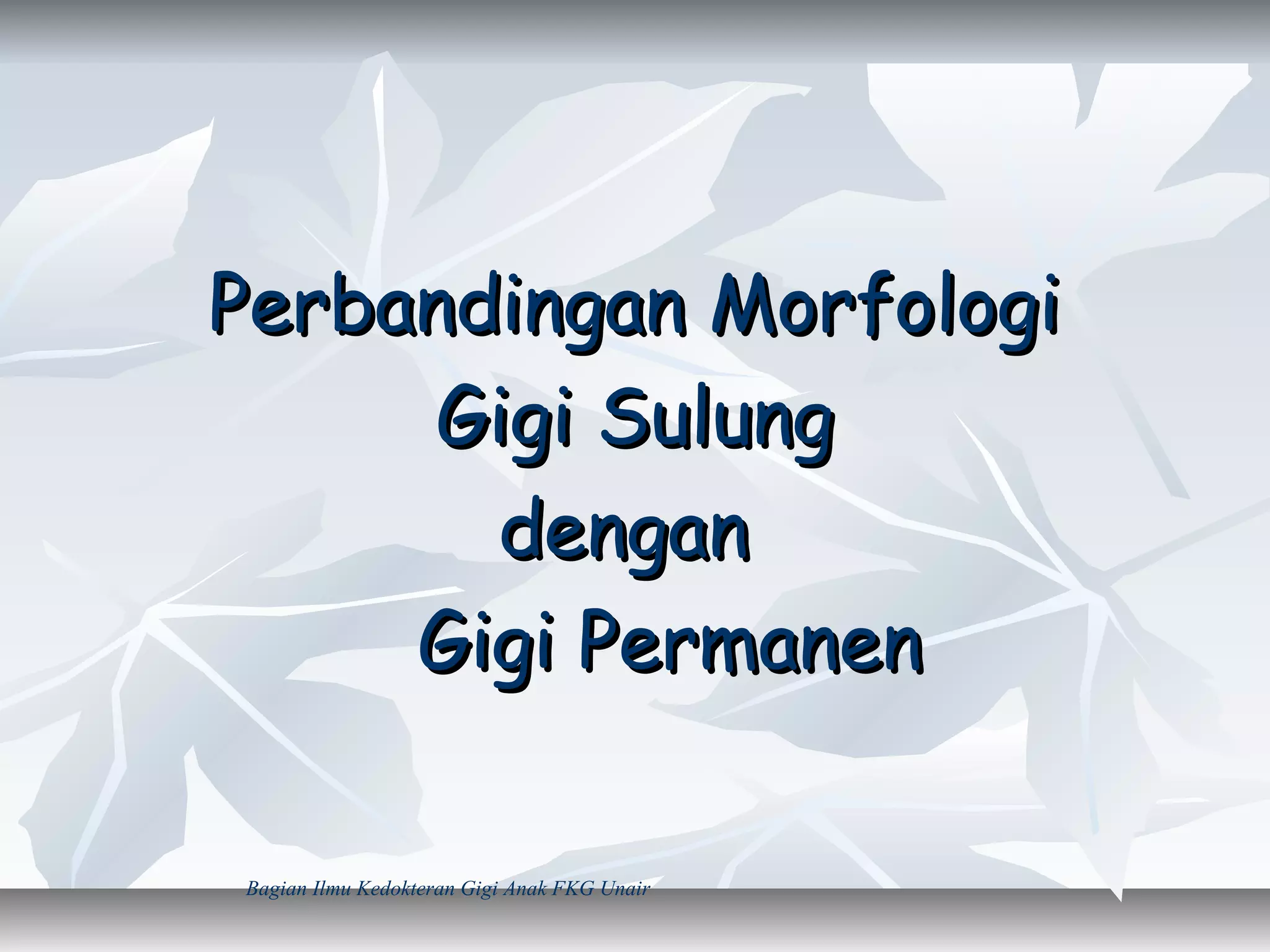Mmp morfologi gigi sulung | PPT