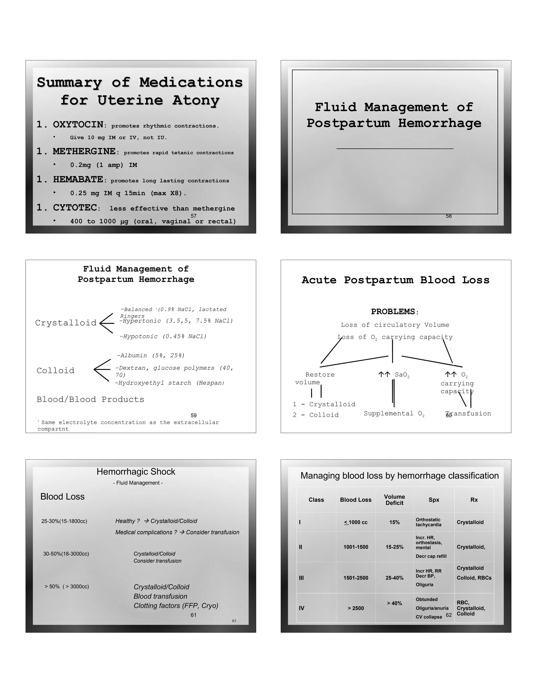 Postpartum Hemorrhage Lecture Notes | PDF
