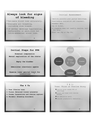Postpartum Hemorrhage Lecture Notes | PDF