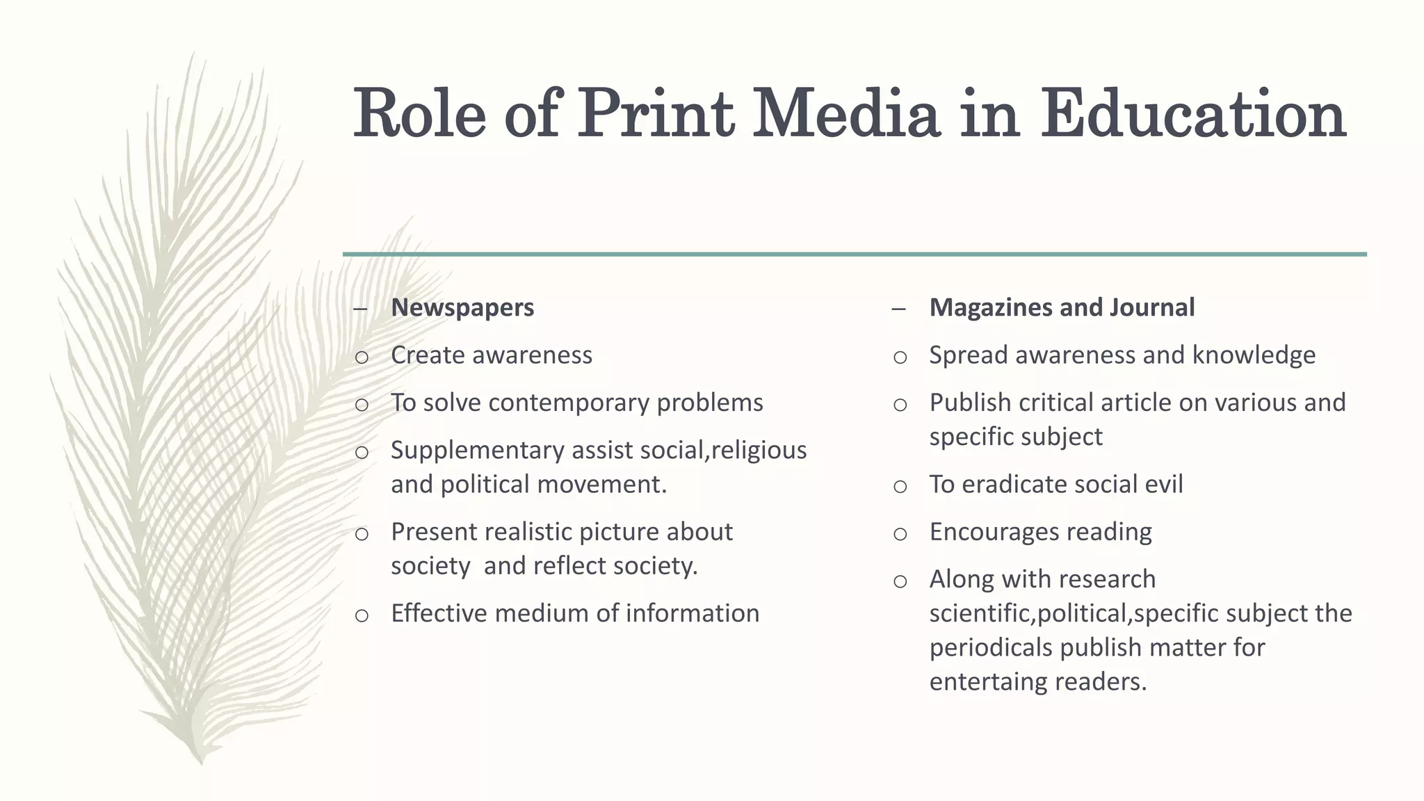 Role of mass media in education ppt | PPTX