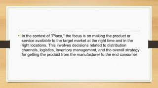 4 P's of Marketing- Place-Explaining Channels of Distribution | PPT