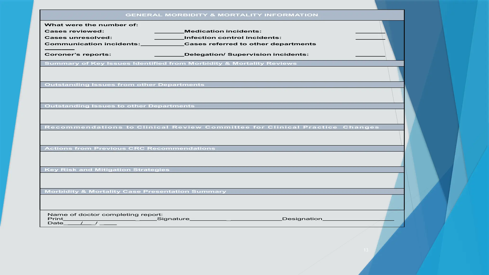 patient mortality and morbidity power point | PPTX