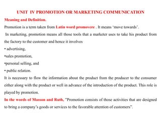 Marketing Management Unit 4 | PPTX