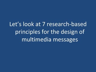 7 Multimedia Principles | PPT