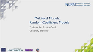 Multilevel models:random coefficient models | PPT
