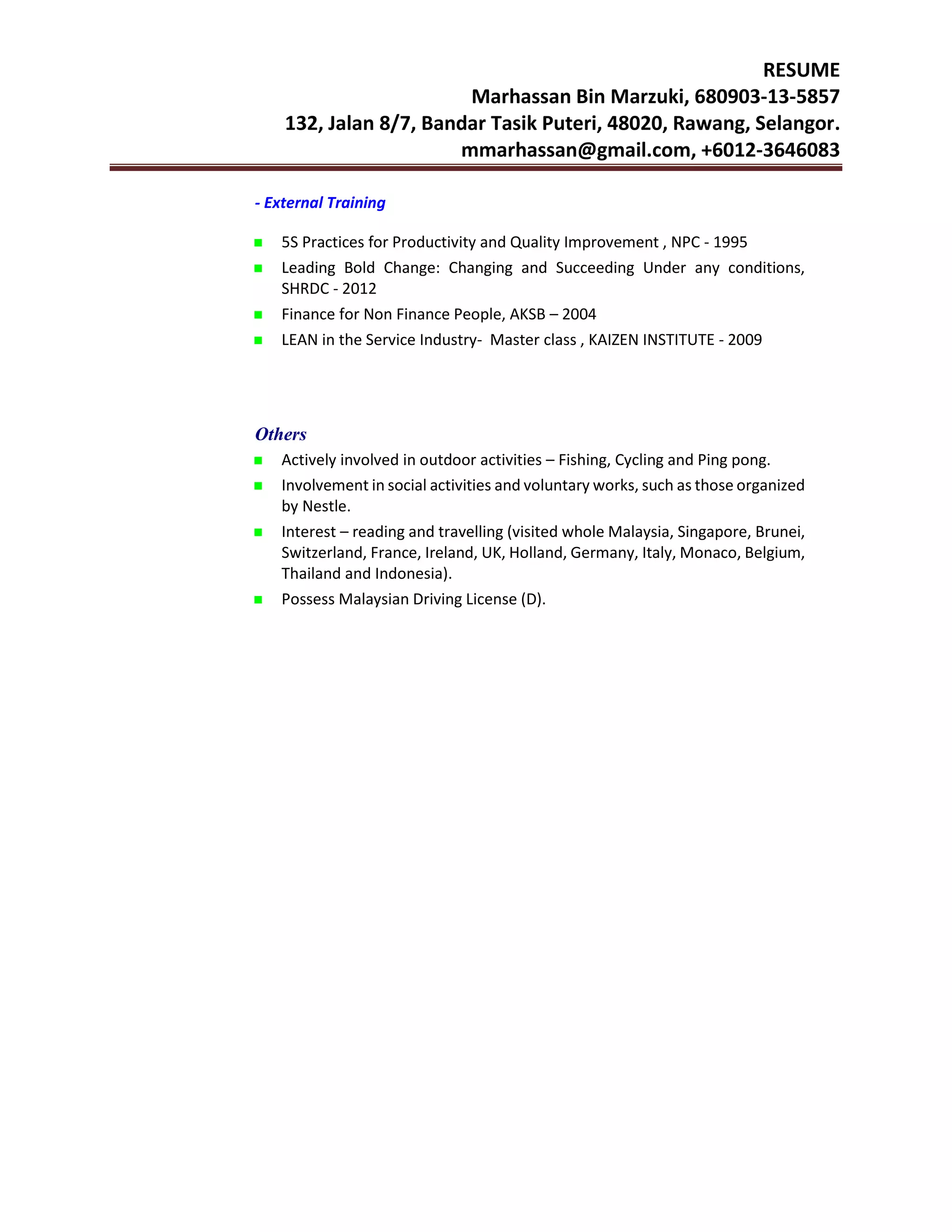 Mm resume feb 2016 | PDF