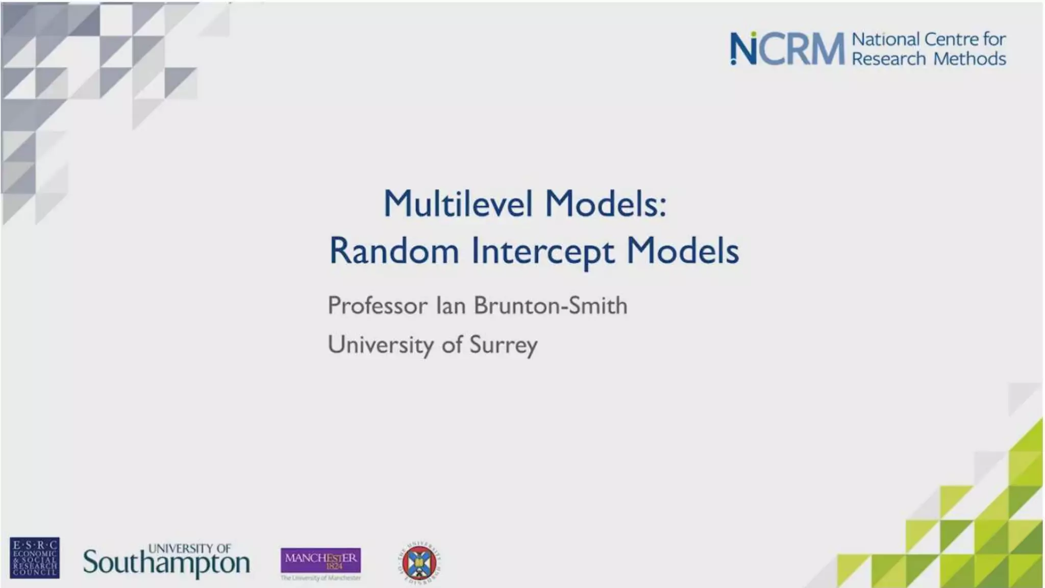 Multilevel models:random intercept models | PPT